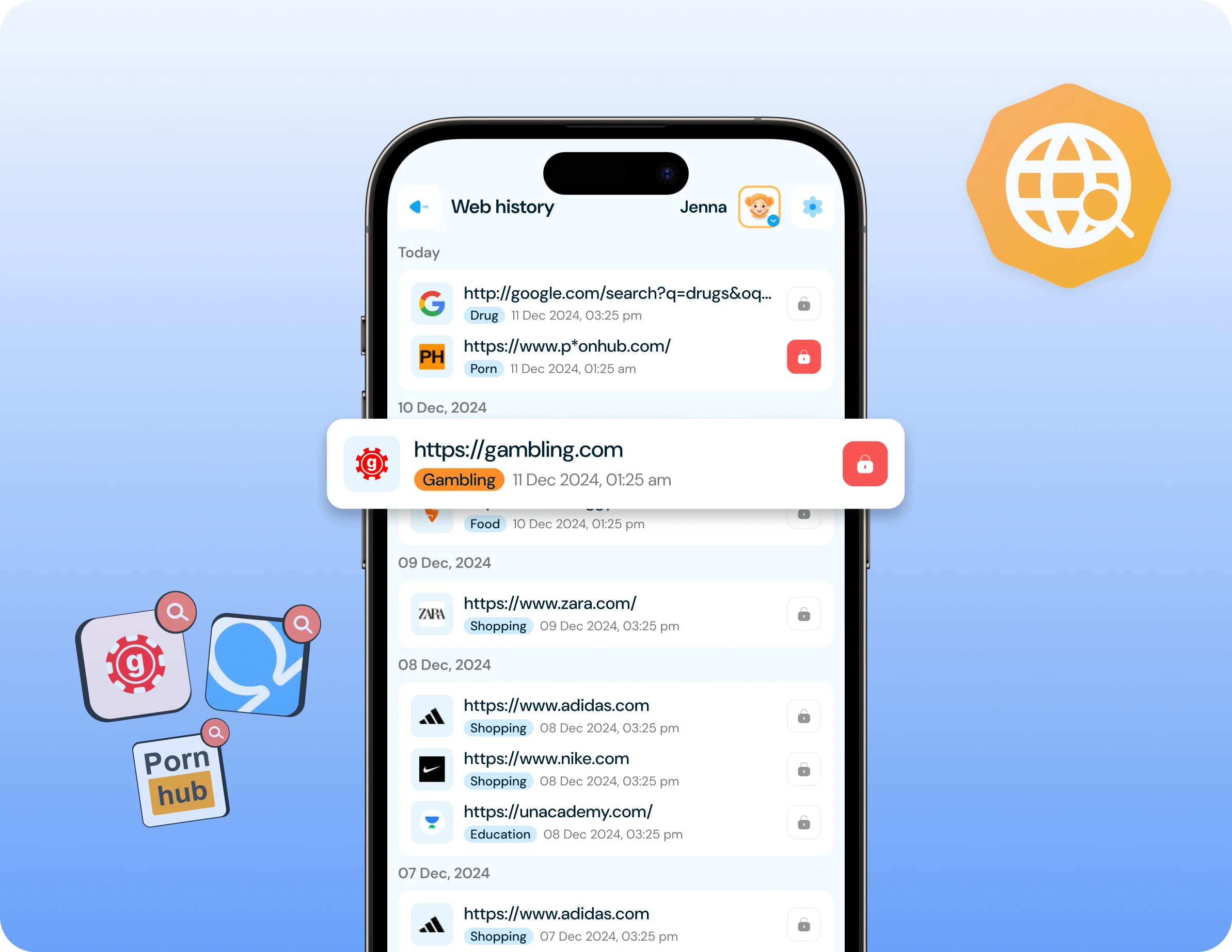 Web History Tracker – Monitor Child's Browsing & Websites